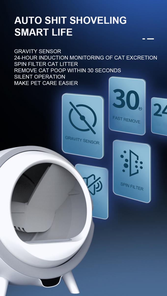Automatic Self Cleaning Cat Toilet Fully Enclosed Indoor 6W 11.5Kg